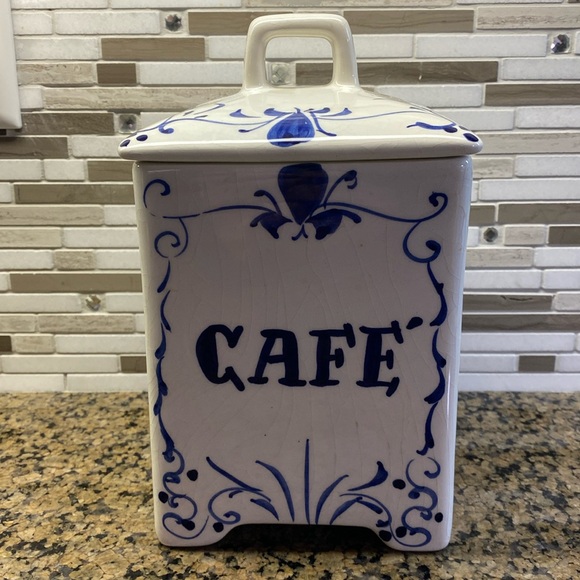 Pottery Barn | Kitchen | Vintage Pottery Barn French Country Cafe Blue ...